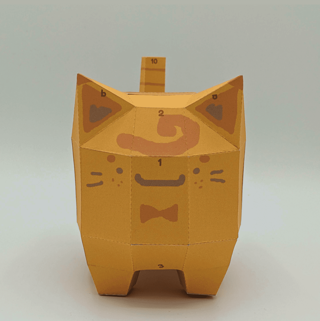 Orange Cat Papercraft Kit - Fubzo Papercraft