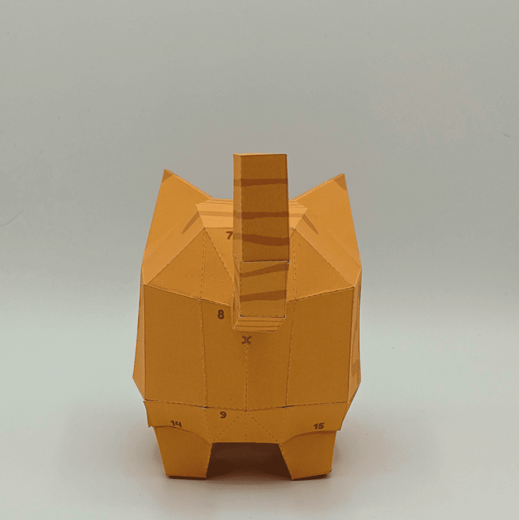 Orange Cat Papercraft Kit - Fubzo Papercraft