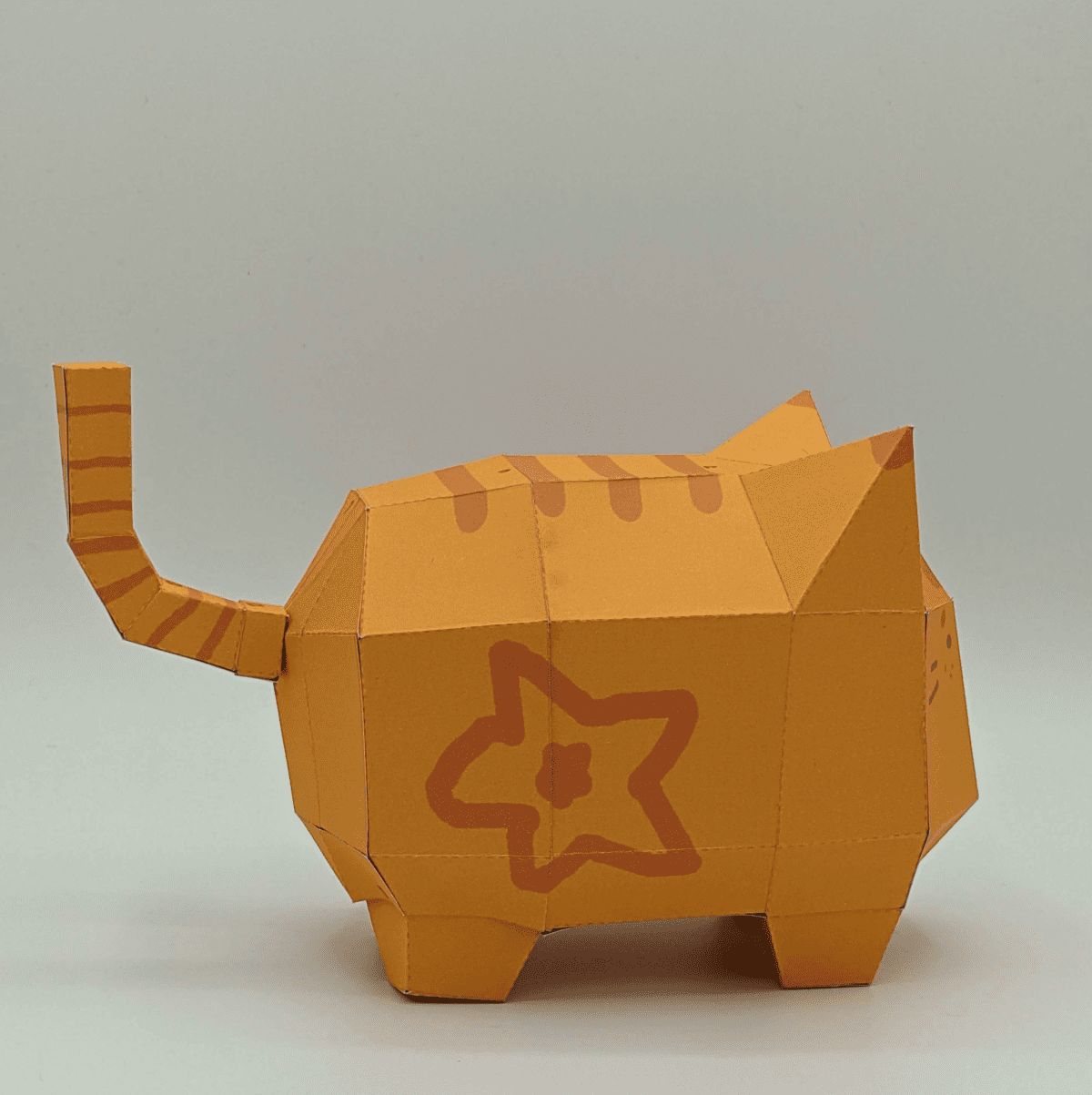 Orange Cat Papercraft Kit - Fubzo Papercraft