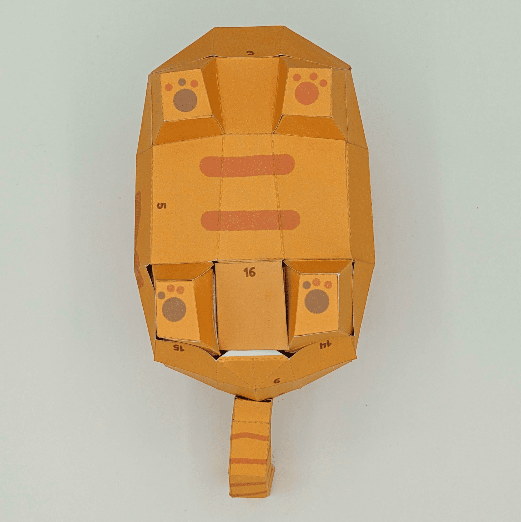 Orange Cat Papercraft Kit - Fubzo Papercraft