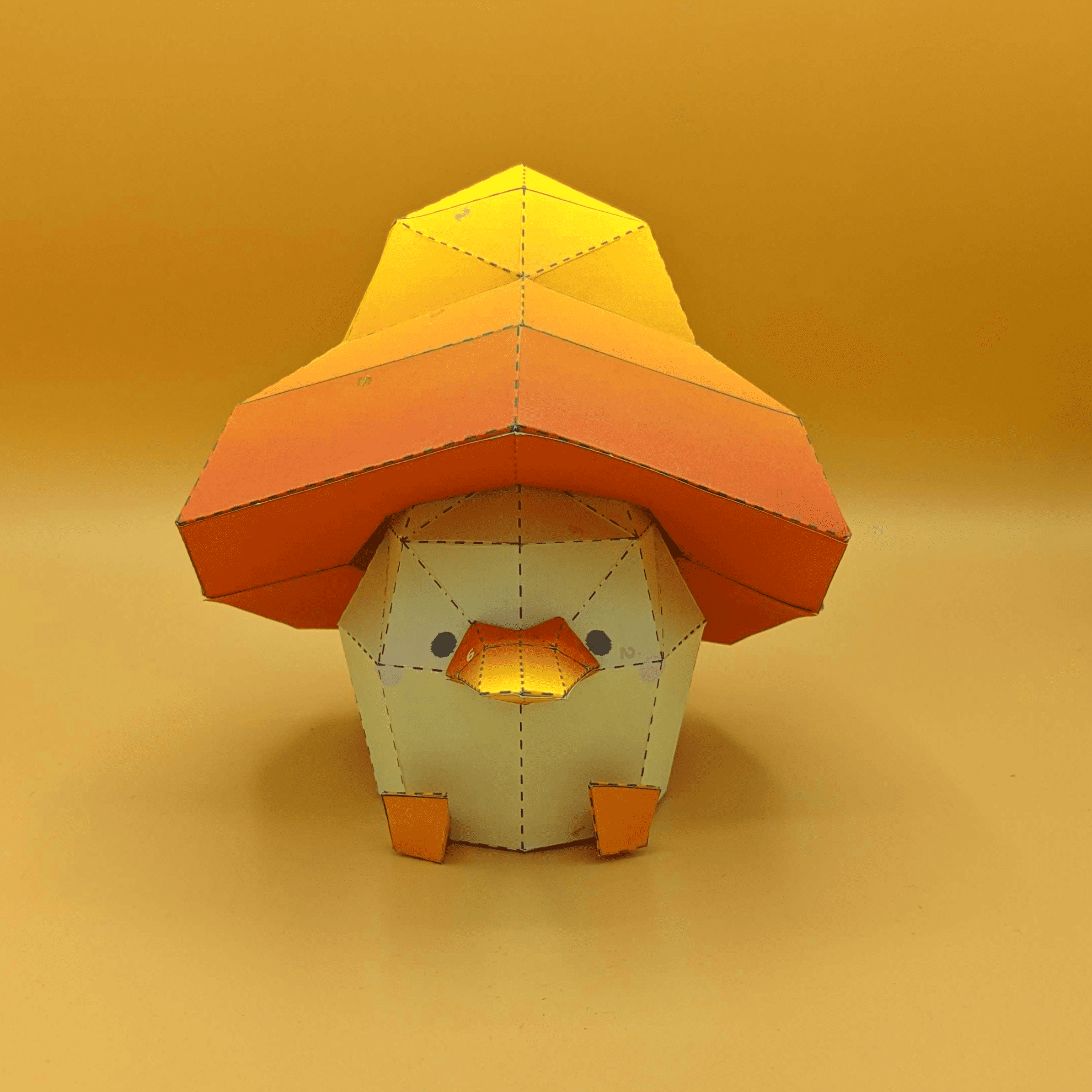 Mushroom Ducky Papercraft Kit - Fubzo Papercraft