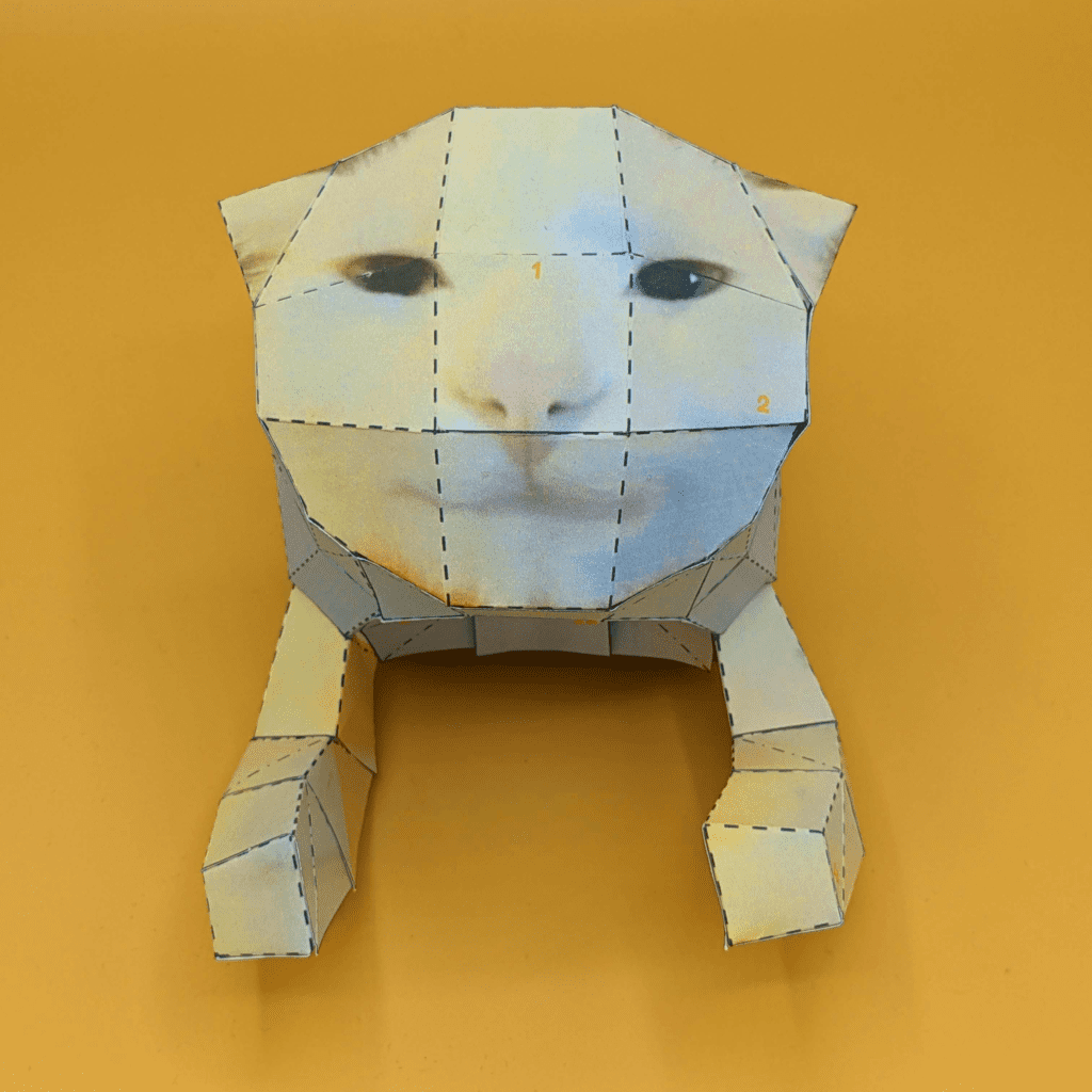 Apple Cat Papercraft Kit - Fubzo Papercraft