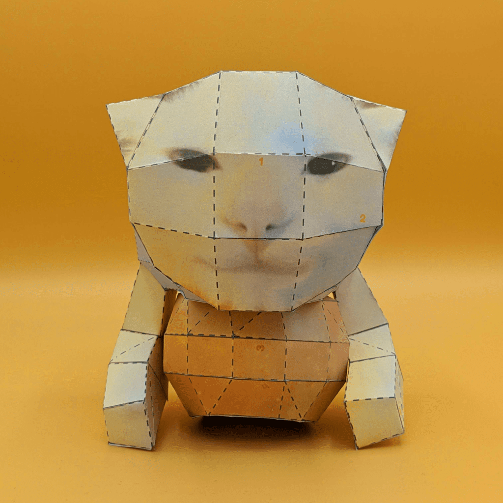 Apple Cat Papercraft Kit - Fubzo Papercraft